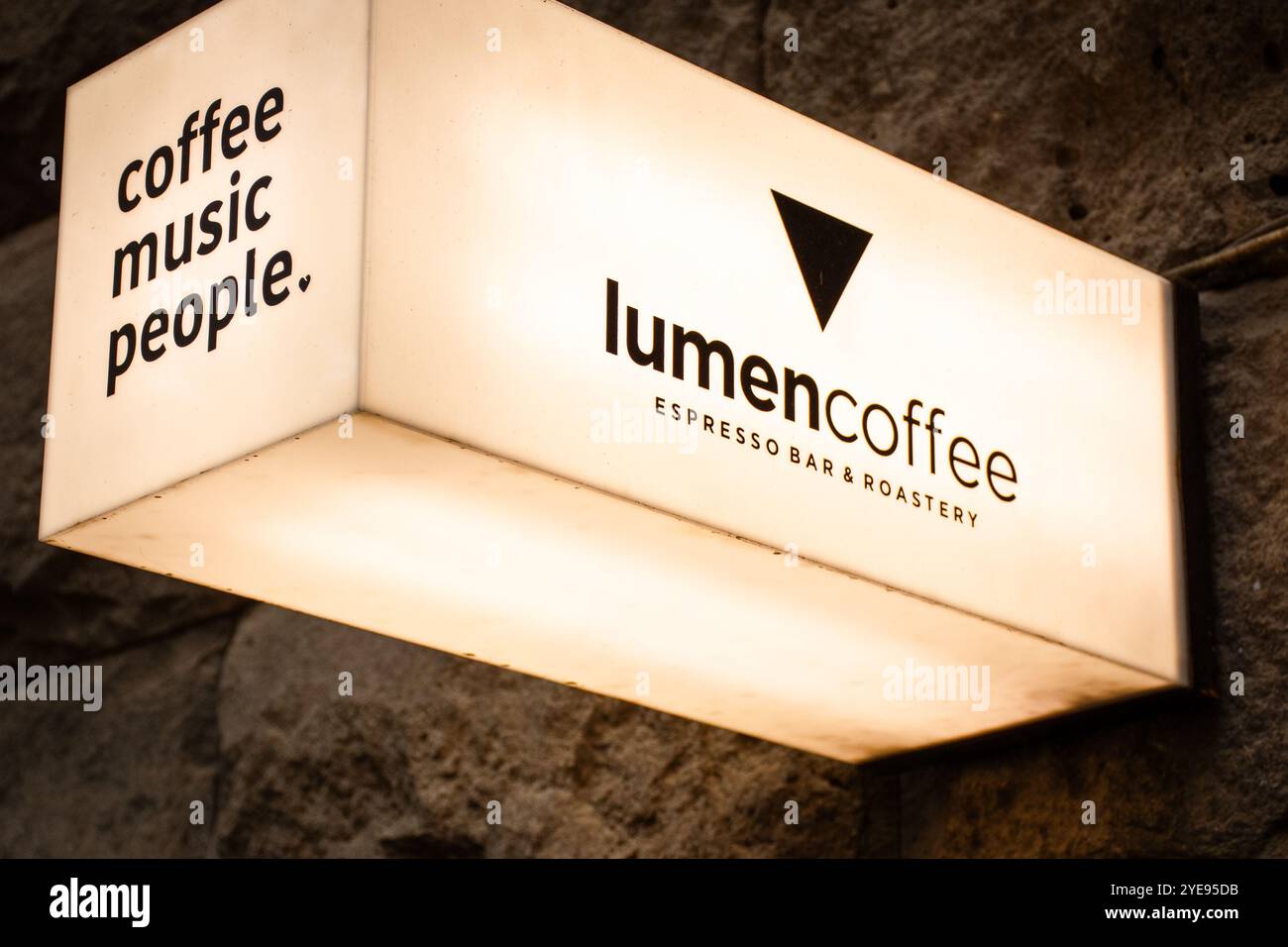 Yerevan, Armenia - 19th october, 2024: entrance famous Lumen Coffee ...