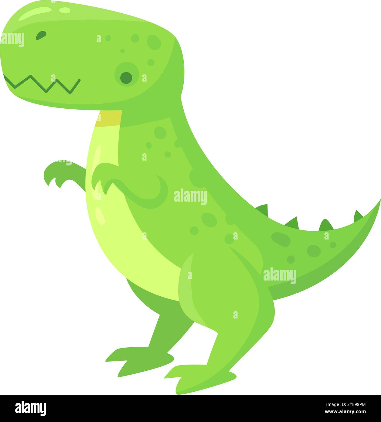 Cartoon illustration of a friendly green tyrannosaurus rex dinosaur ...