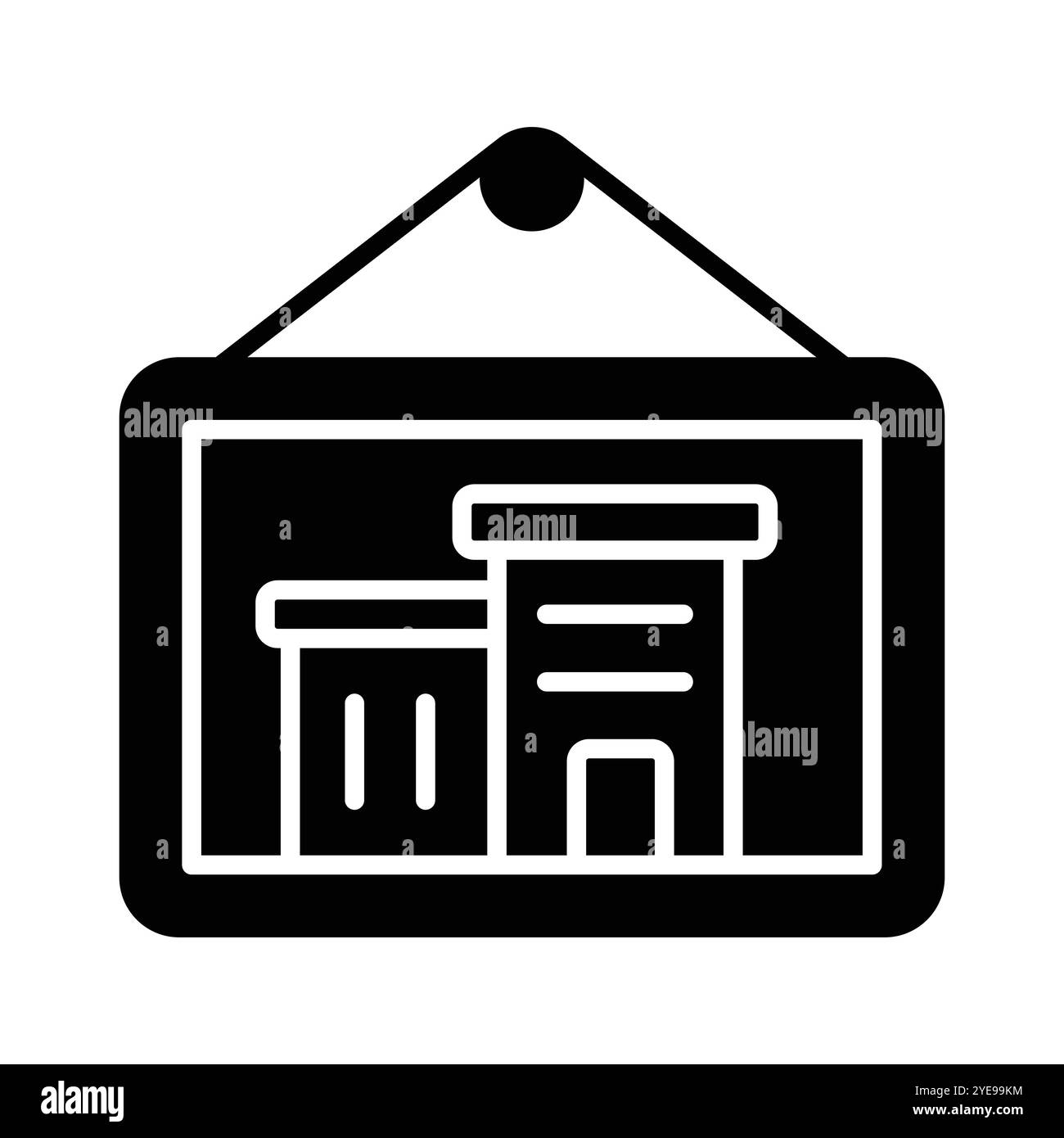 Building inside image hanging showing concept icon of architectural ...