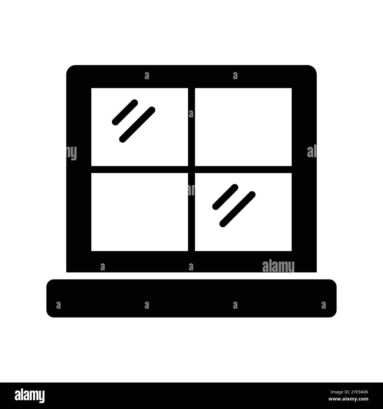 Glass window with different blocks, icon of window in modern style ...