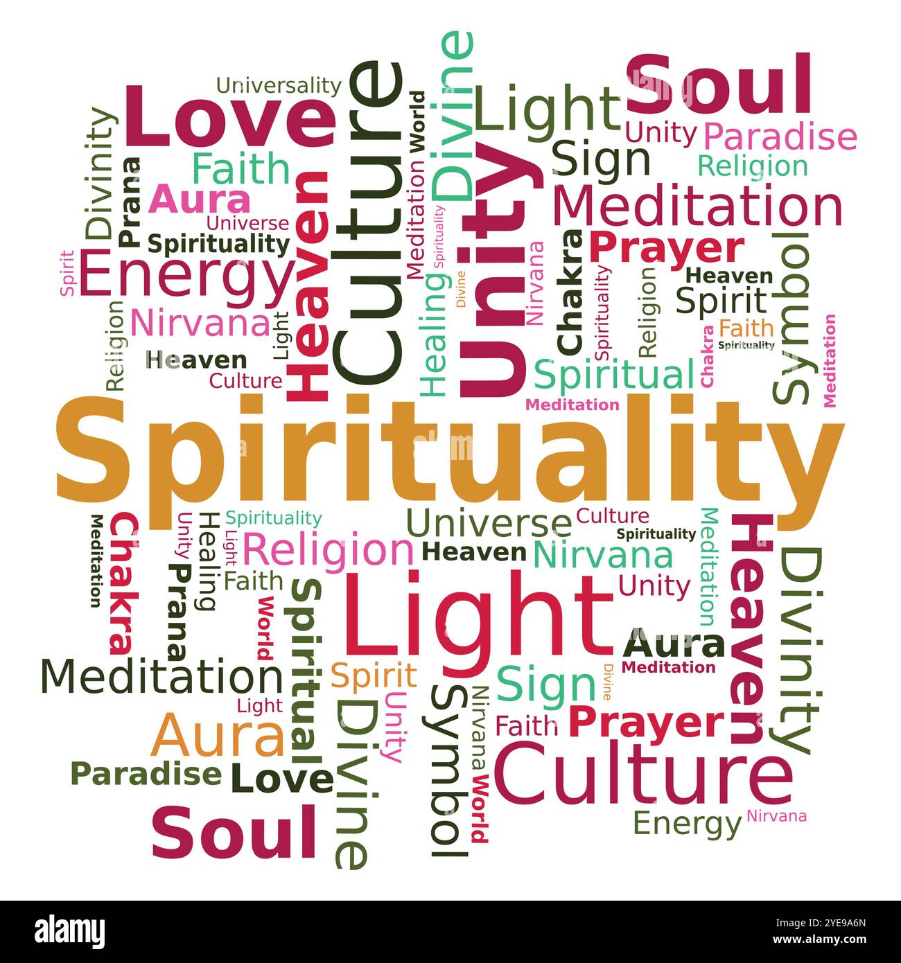 Word Cloud - Spirituality in English Language - Multiple Colors Stock ...