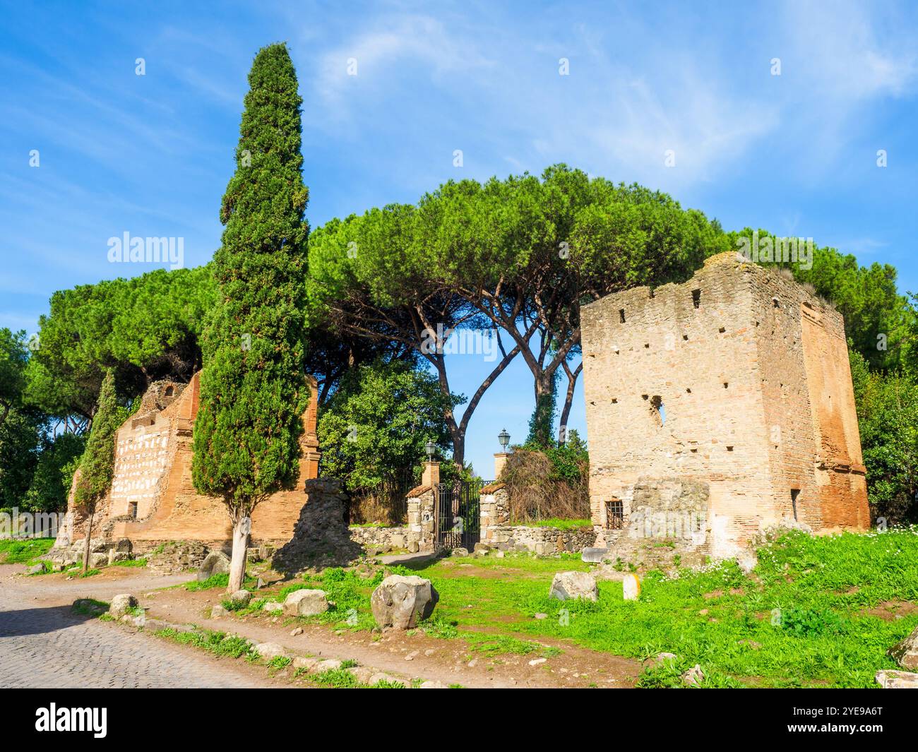 Brick temple tombs I and II in the ancient Appian way built by Appius ...