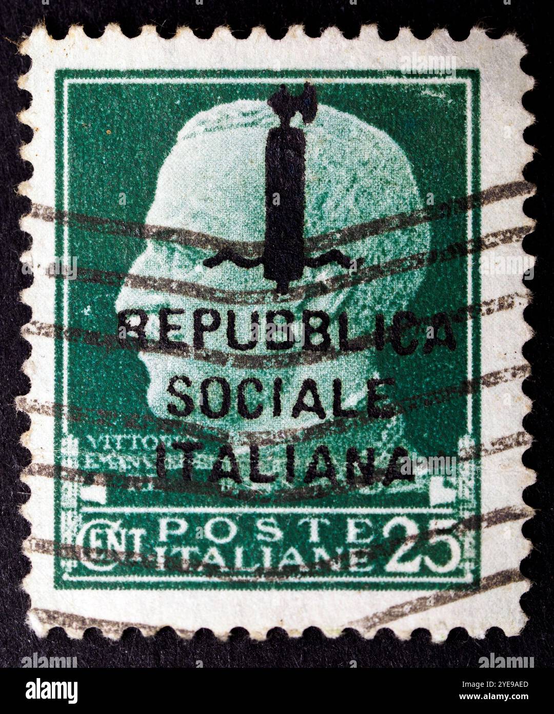 Effigy of Vittorio Emanuele III facing left in green - "Imperial" issue ...