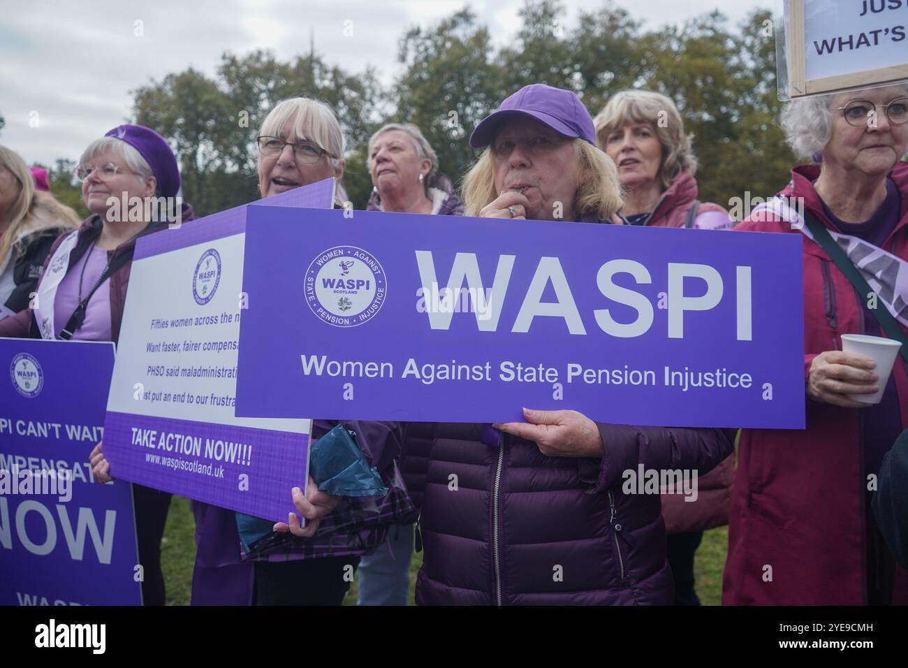 London, UK. 30 October 2024 WASPI Women take part in in Budget protest ...
