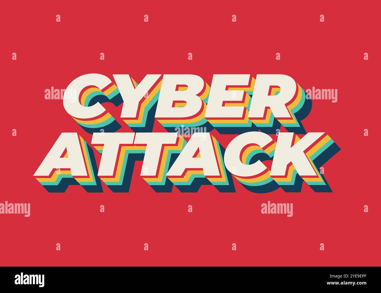 Cyber attack. Text effect design in 3D and bold fonts for digital ads ...