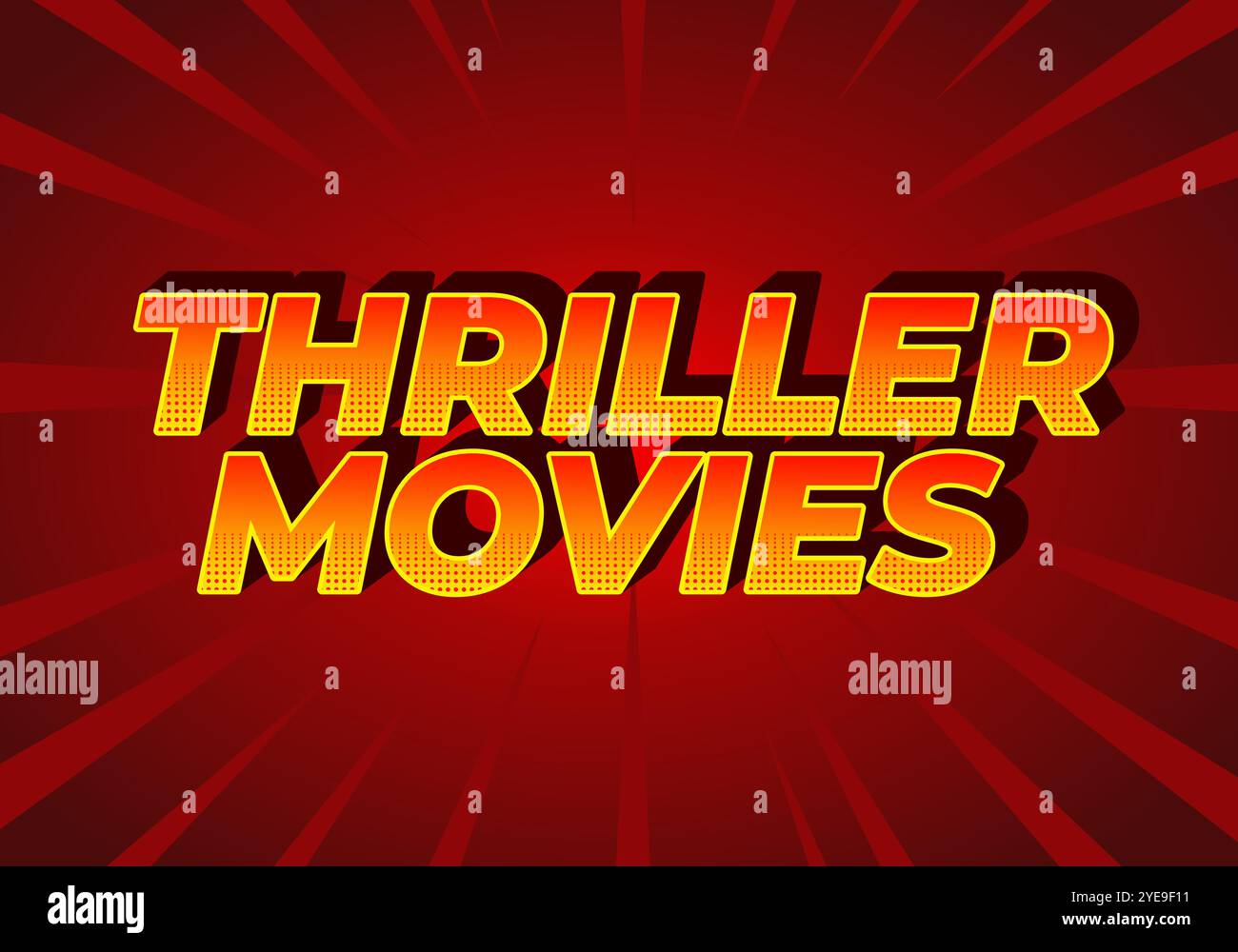 Thriller movies. Text effect design in modern colors and 3D style Stock ...