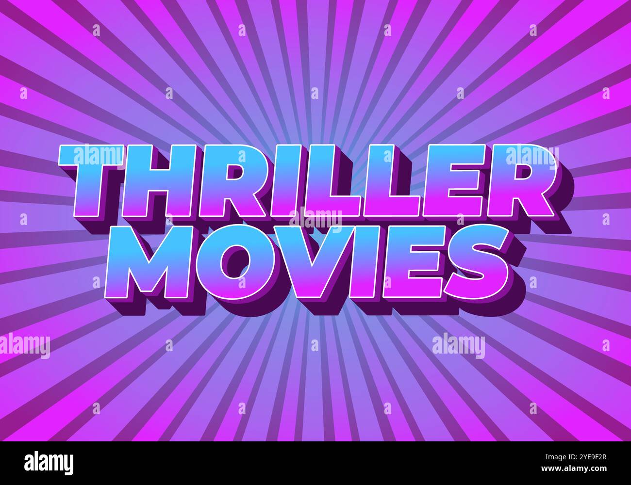 Thriller movies. Text effect design in modern colors and 3D style Stock ...