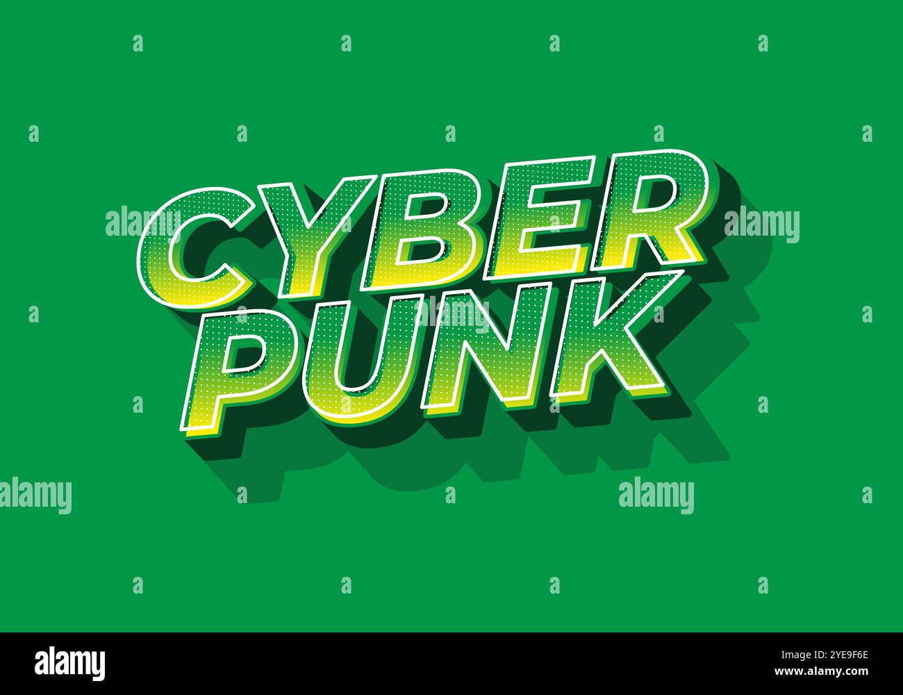 Cyber punk. Text effect design in bold fonts with 3D style Stock Vector ...