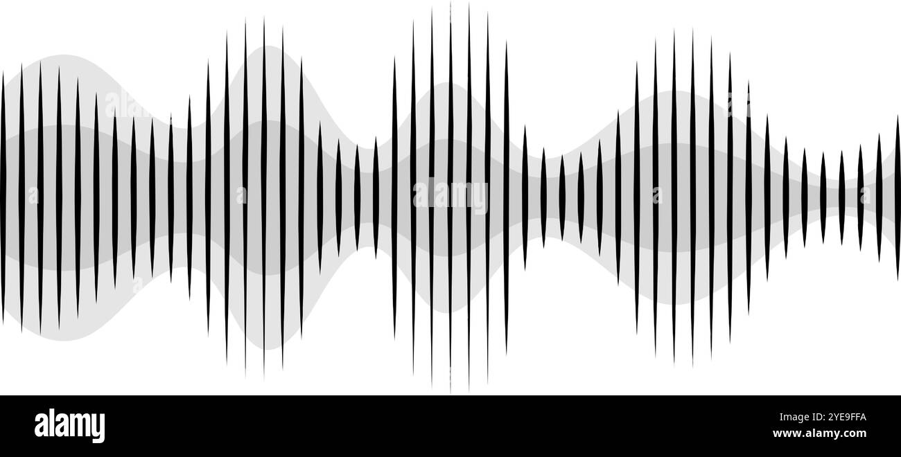 Experience captivating abstract audio waves, with peaks and valleys ...