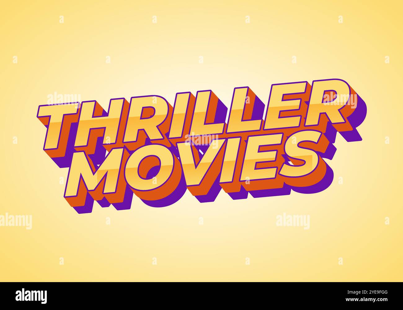 Thriller movies. Text effect design in modern colors and 3D style Stock ...
