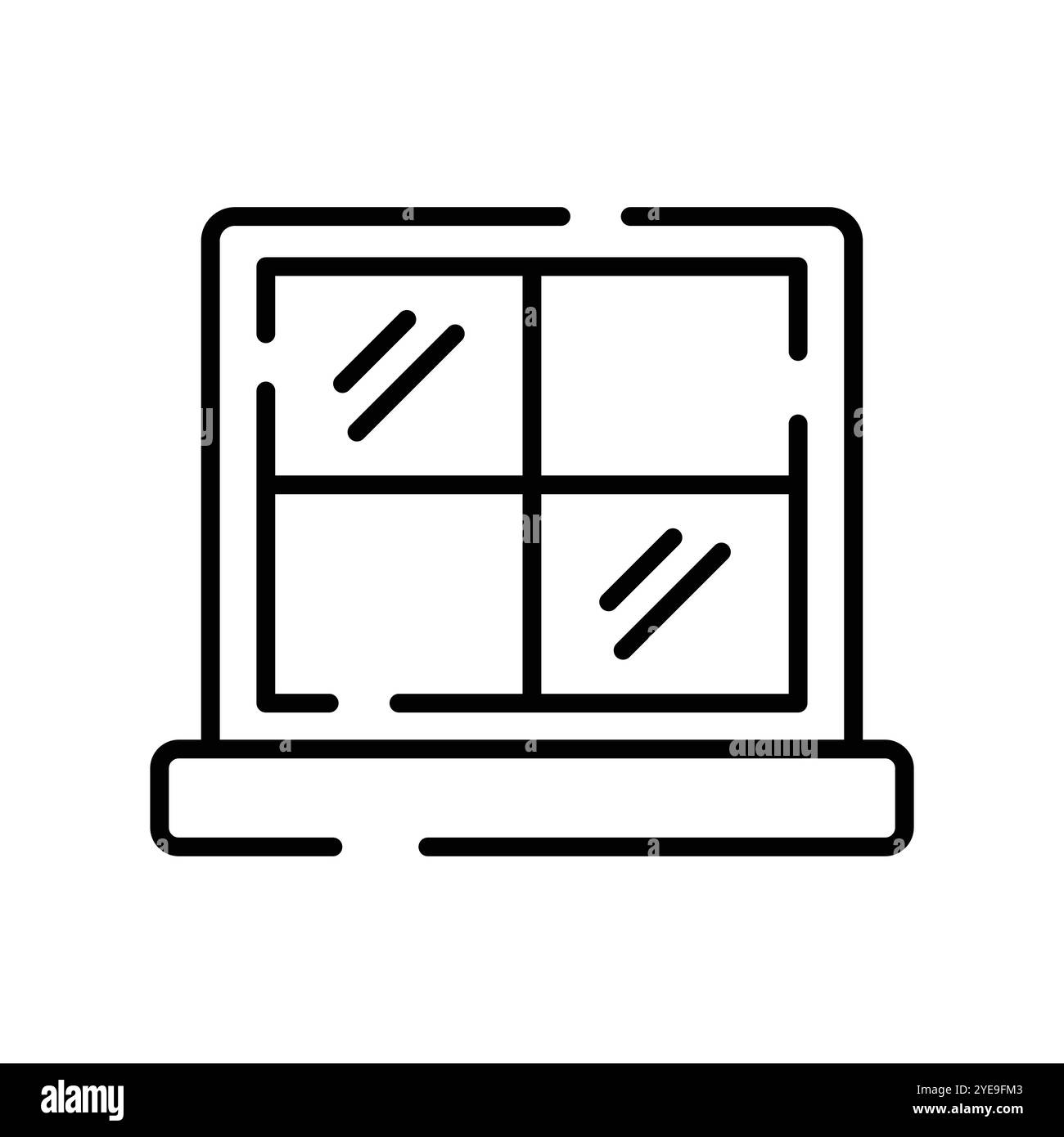 Glass window with different blocks, icon of window in modern style ...