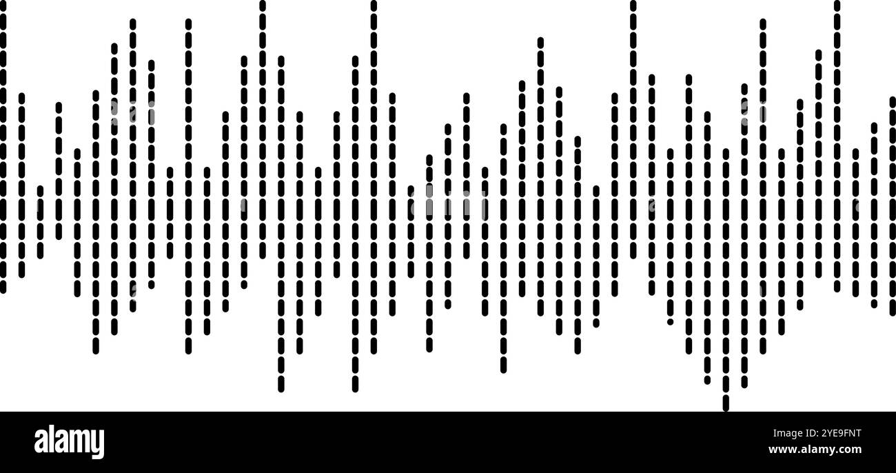 Captivating sound wave pattern with black dots on white background ...