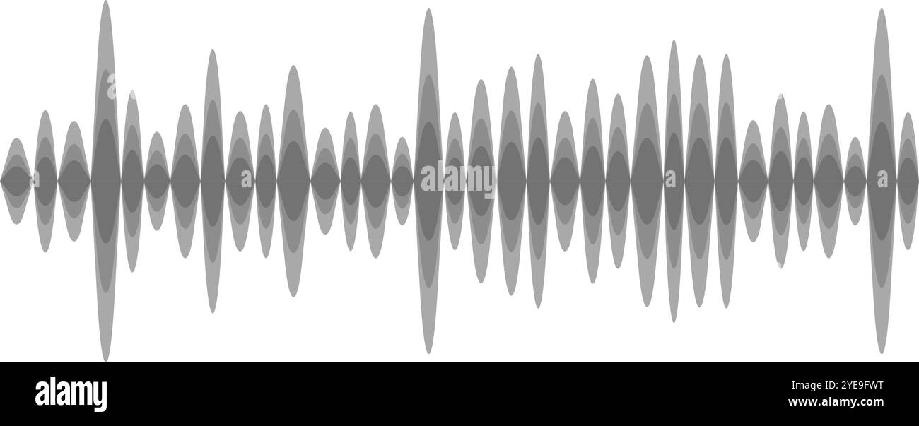 Abstract illustration of a sound wave, visualized as oscillating lines ...
