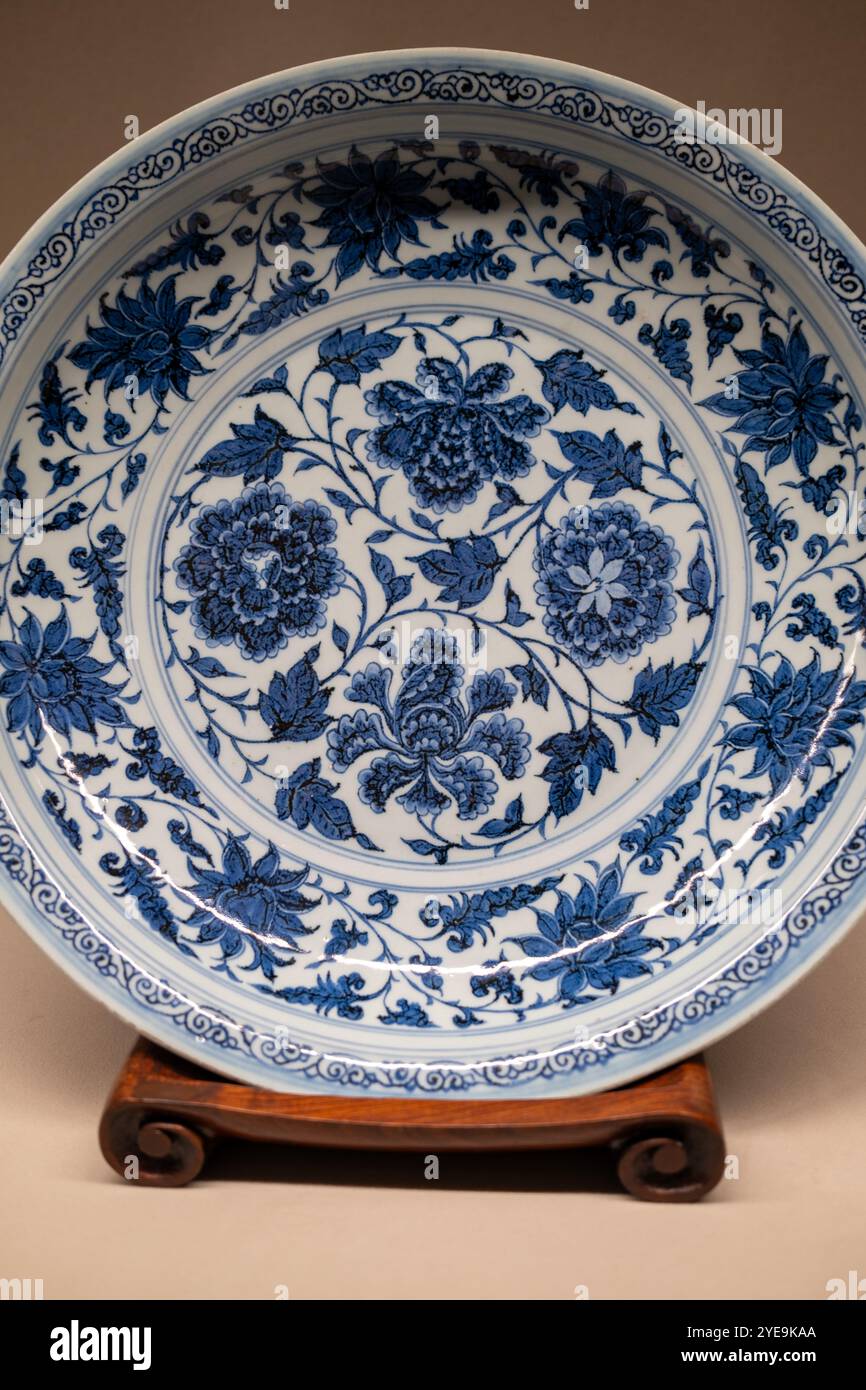 Yuan Dynasty Porcelain Bowl with Peony Design at the Museum of Oriental ...