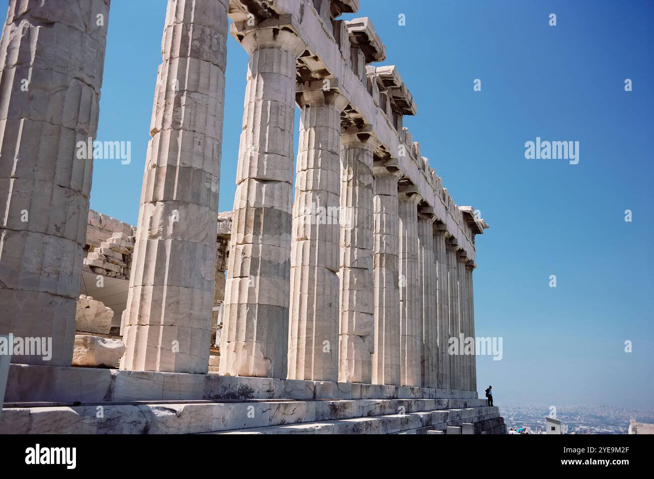 Ancient architecture at the Acropolis of Athens in Greece. The ...