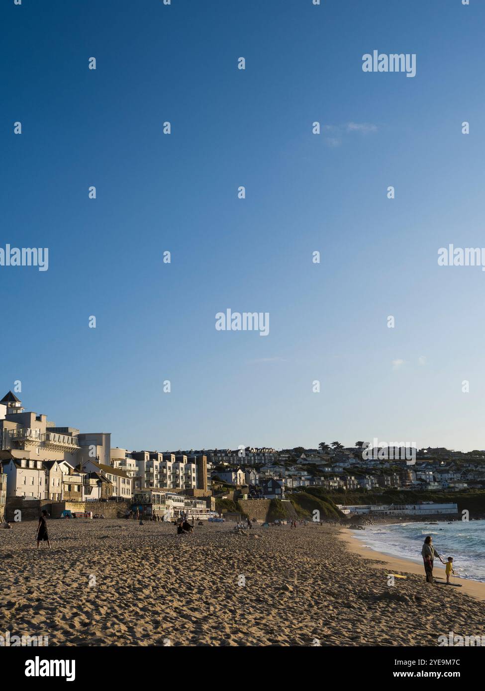 People Sitting and Watching the Sunset, Porthmeor Beach, St Ives ...