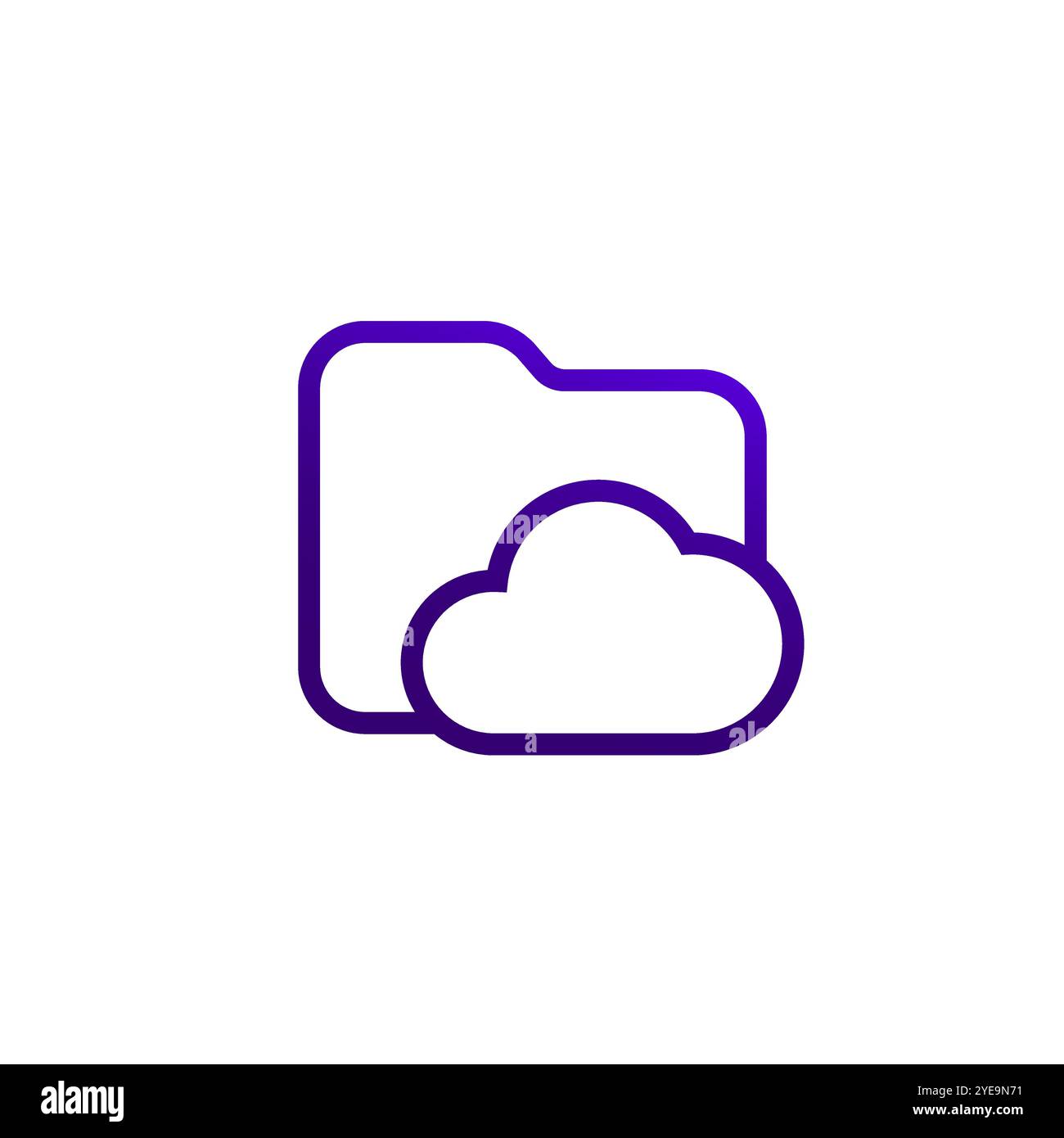 cloud folder icon in line design Stock Vector Image & Art - Alamy