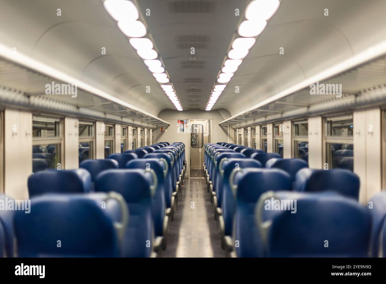 Empty railway carriage on a regional train in northern italy Stock ...