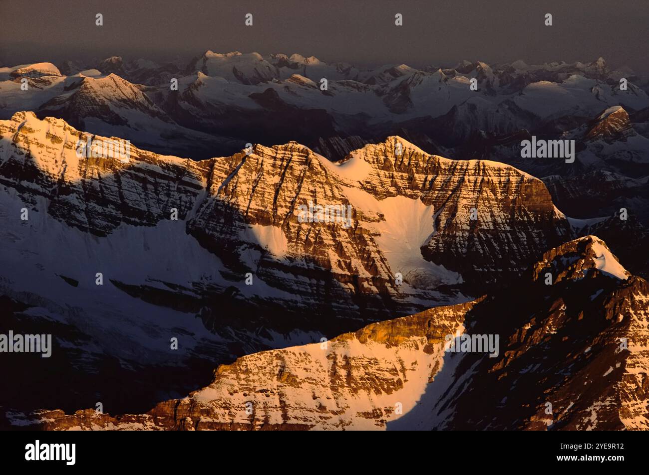 Mount Temple at sunrise in Banff National Park; Alberta, Canada Stock ...