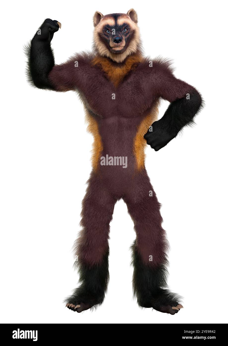 3D rendering of a wolverine man isolated on white background Stock ...