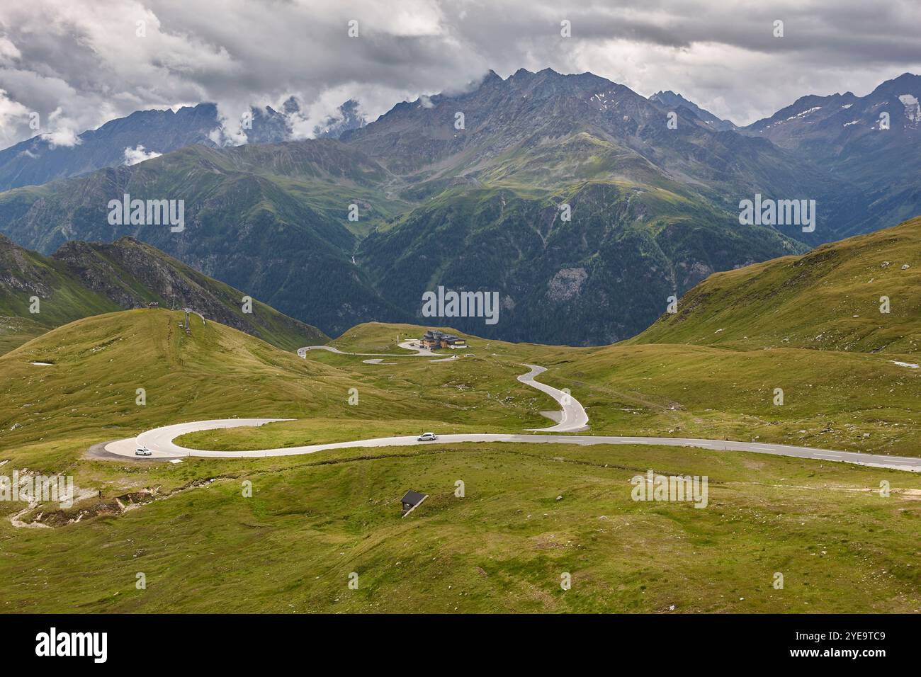Grossglockner. Alpine serpentine mountain road. Landmark route in ...