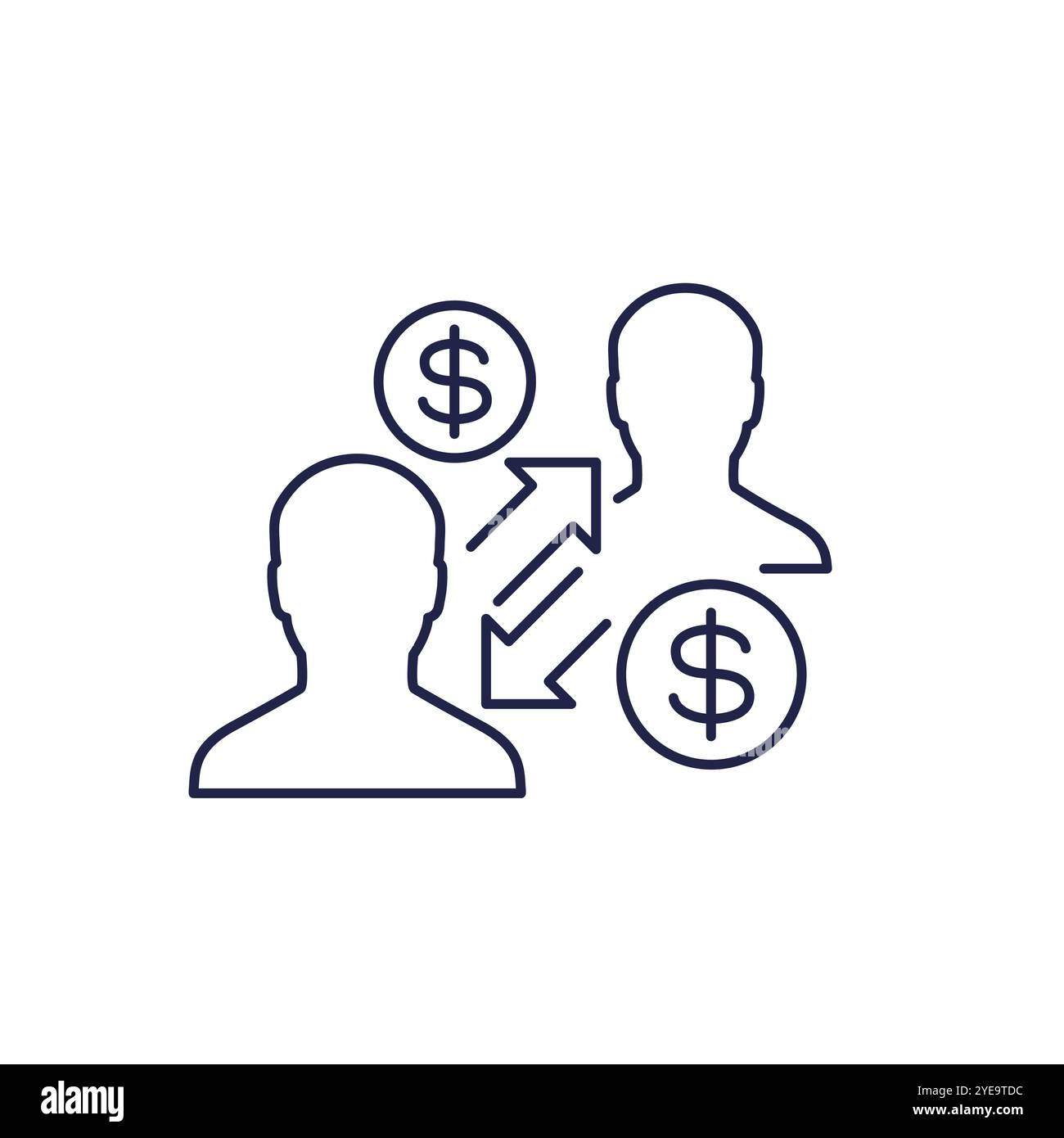 employee turnover cost icon in line design Stock Vector Image & Art - Alamy