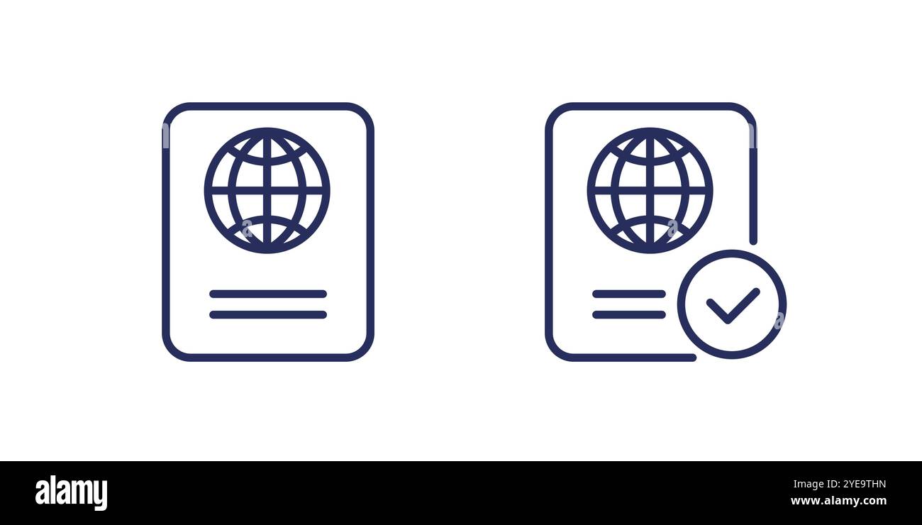 Document control line icons Cut Out Stock Images & Pictures - Alamy