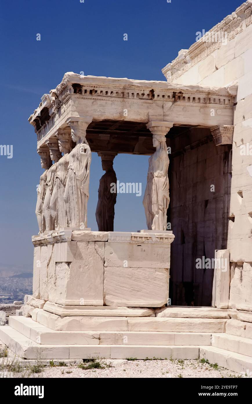 Erechtheion (or Temple of Athena Polias) showing Ionic architecture in the Acropolis of Athens ...