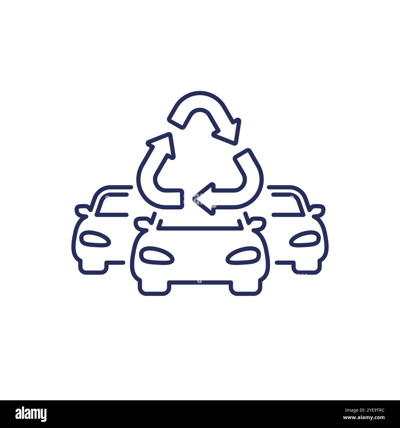 Line of cars Cut Out Stock Images & Pictures - Alamy