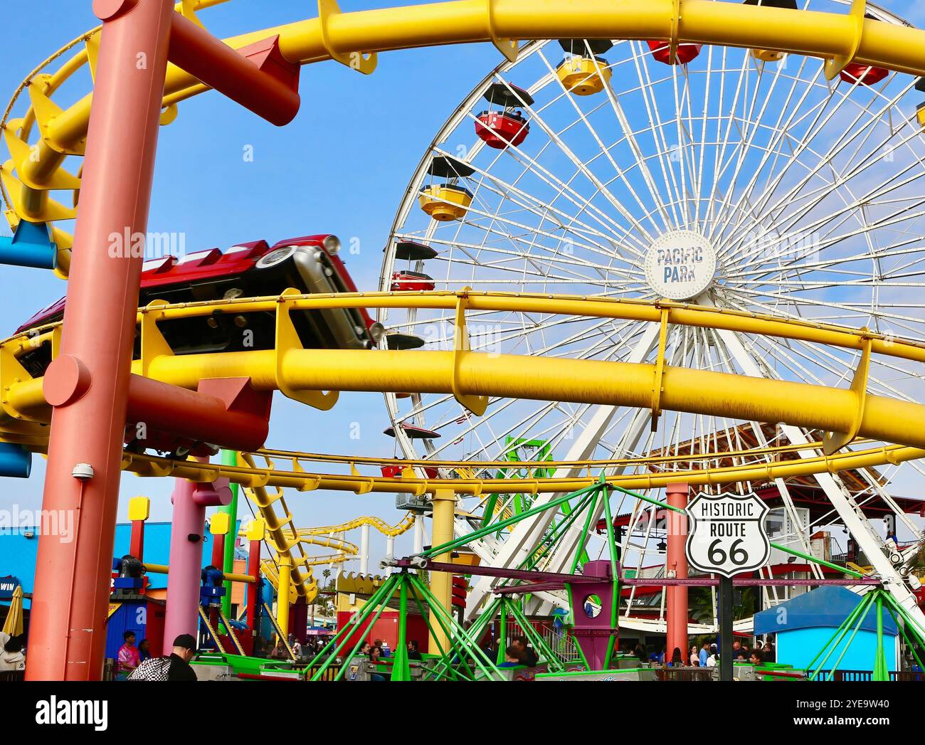Santa Monica West Coaster roller coaster opened 25 May 1996 and Pacific ...