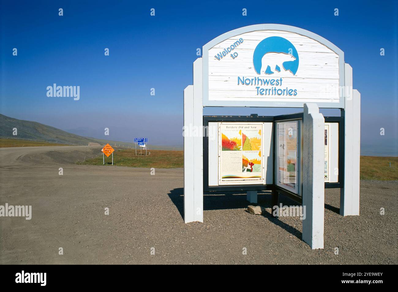 Rest area along the Dempster Highway in the Richardson Mountains of ...