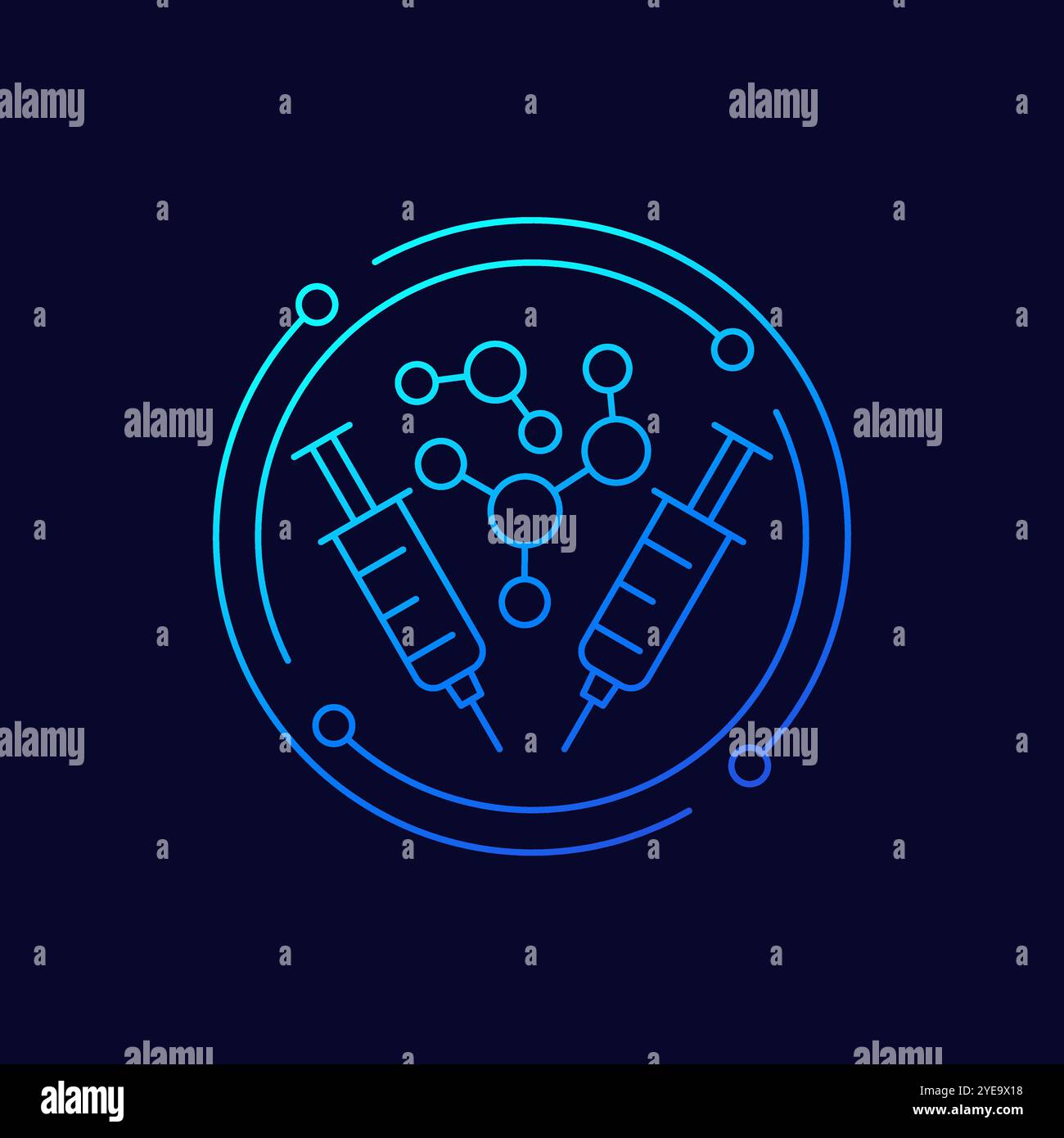 molecules and syringes icon in linear design Stock Vector Image & Art - Alamy