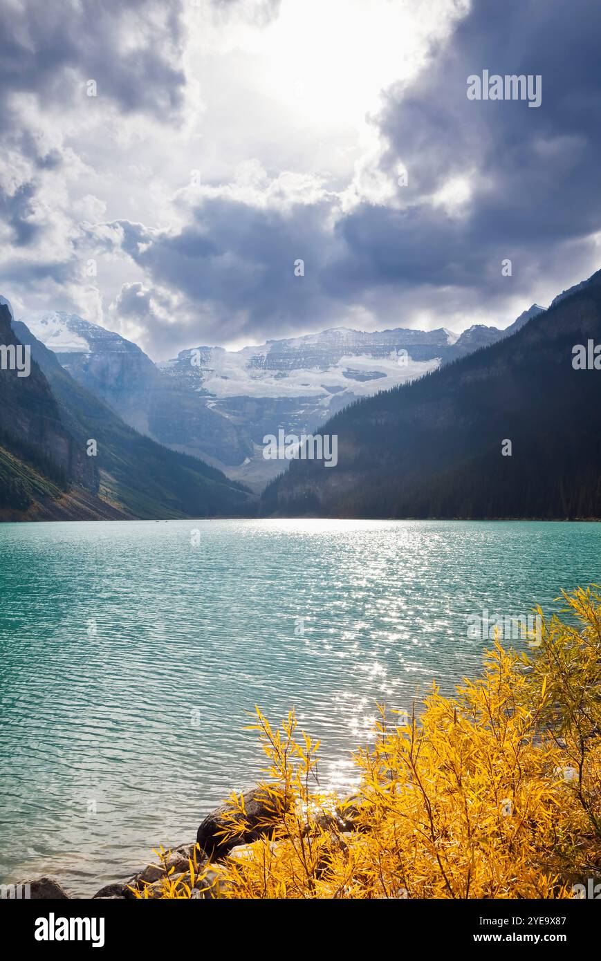 Mount Victoria and Lake Louise in Banff National Park; Alberta, Canada ...