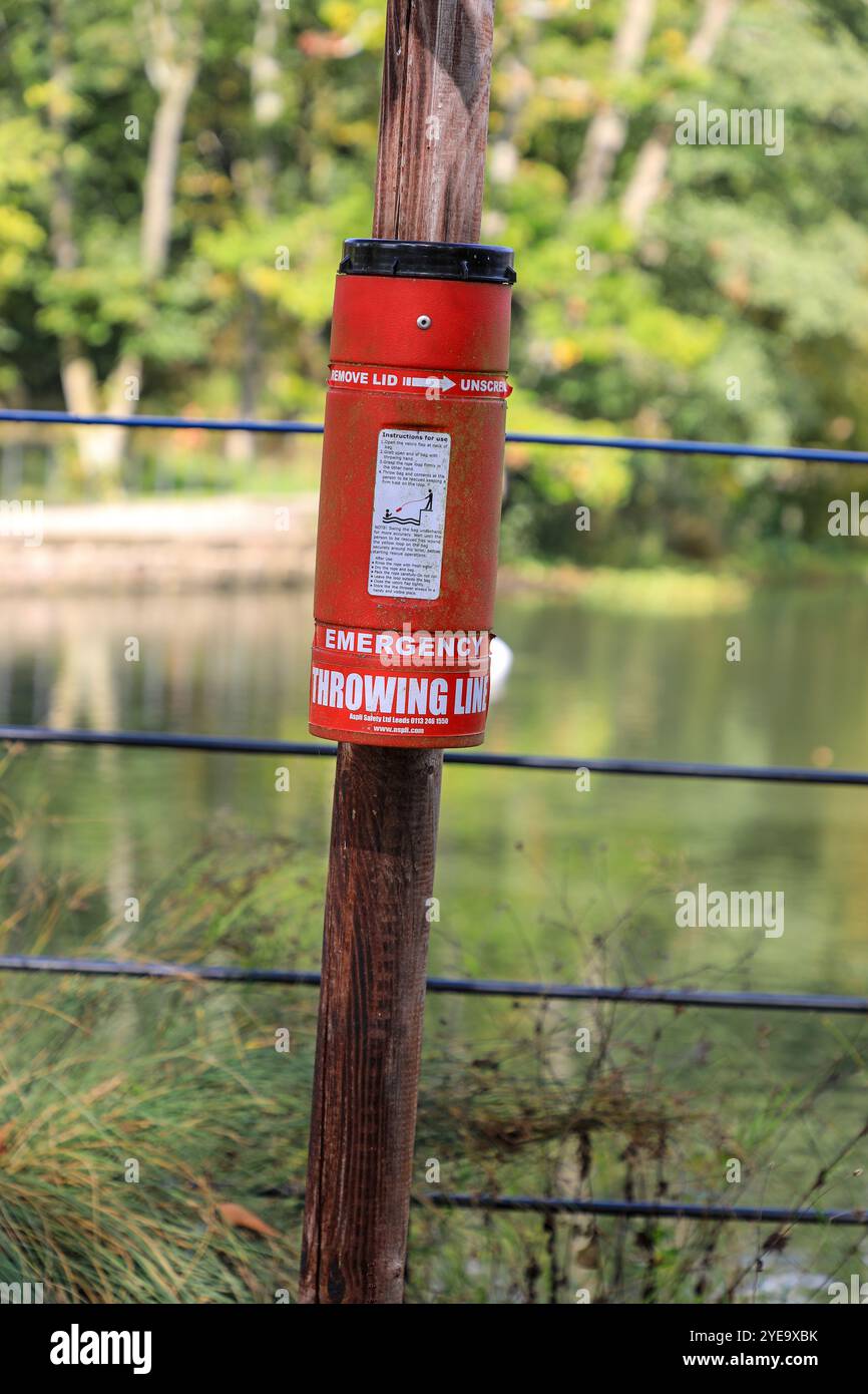 A Throw line container containing an emergency safety throwing line at ...