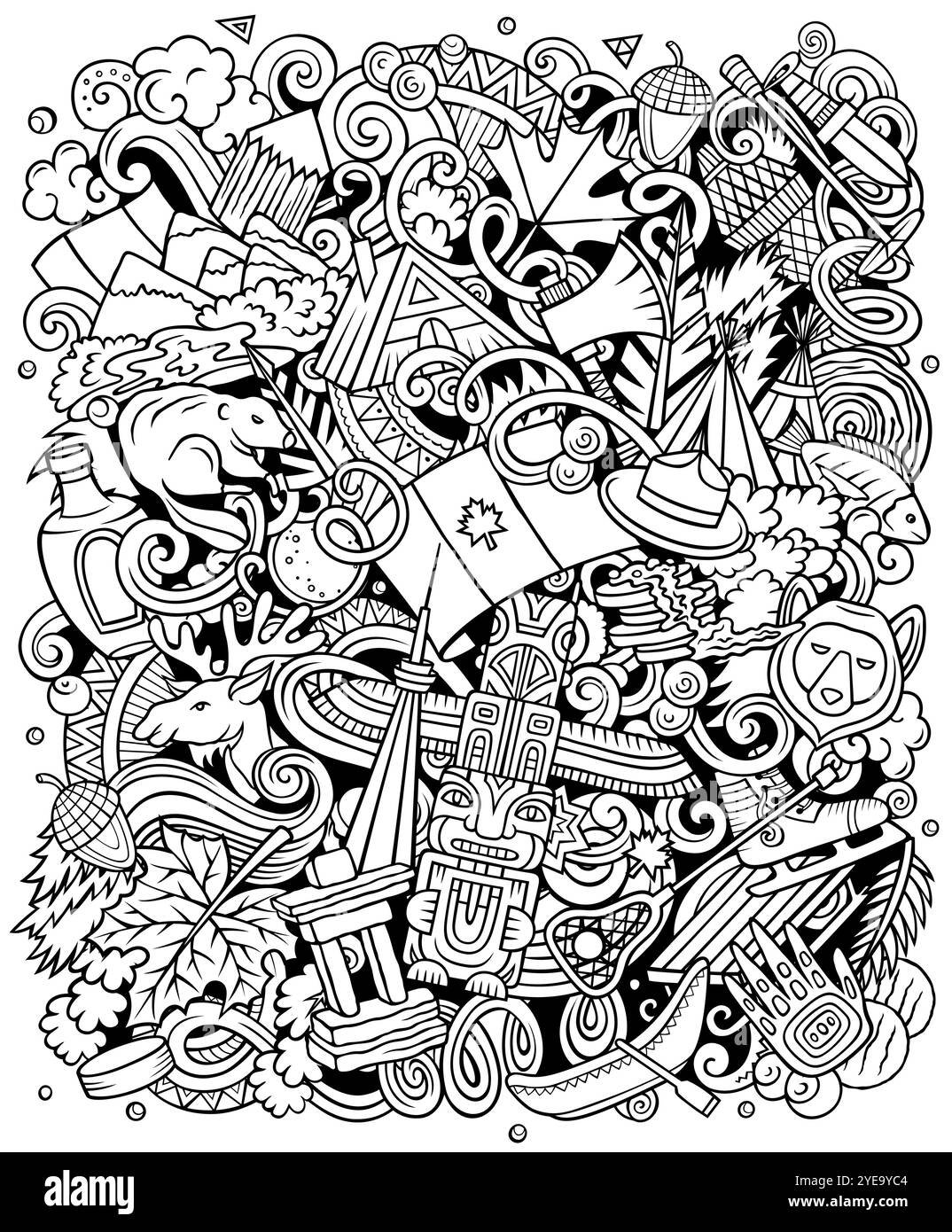 Canada cartoon doodle illustration. Funny Canadian design. Creative ...