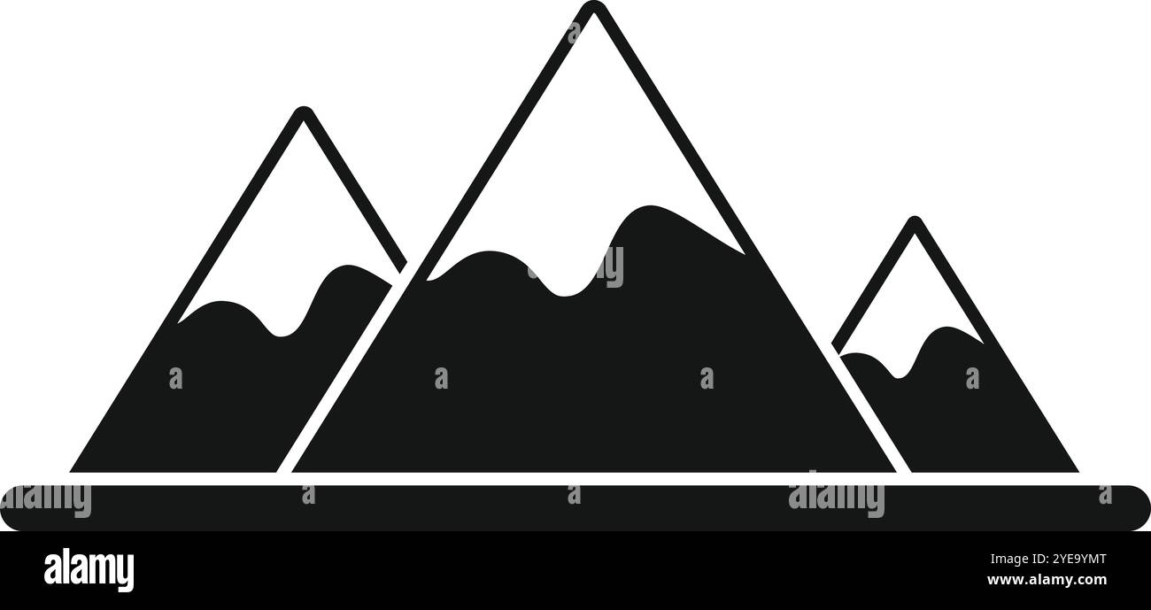 Stylized snowy mountain range logo creating a simple and minimalist ...