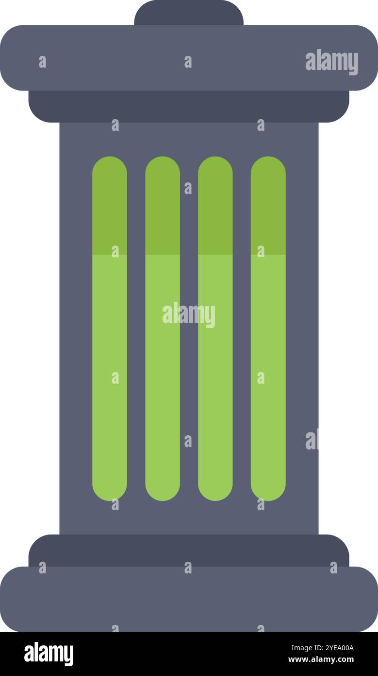 Green energy column representing renewable and sustainable power source ...