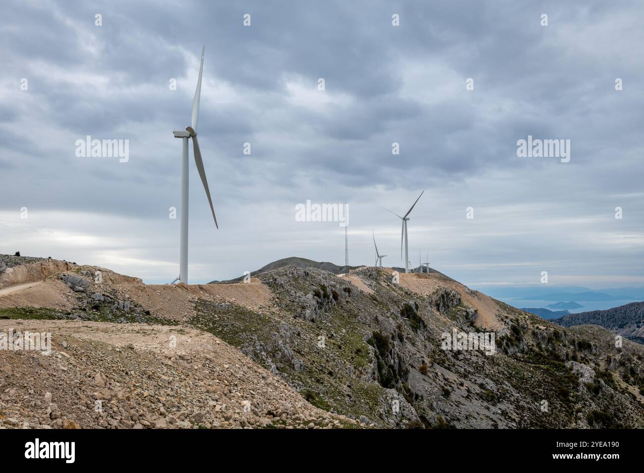 Wind mill turbines on top hi-res stock photography and images - Alamy
