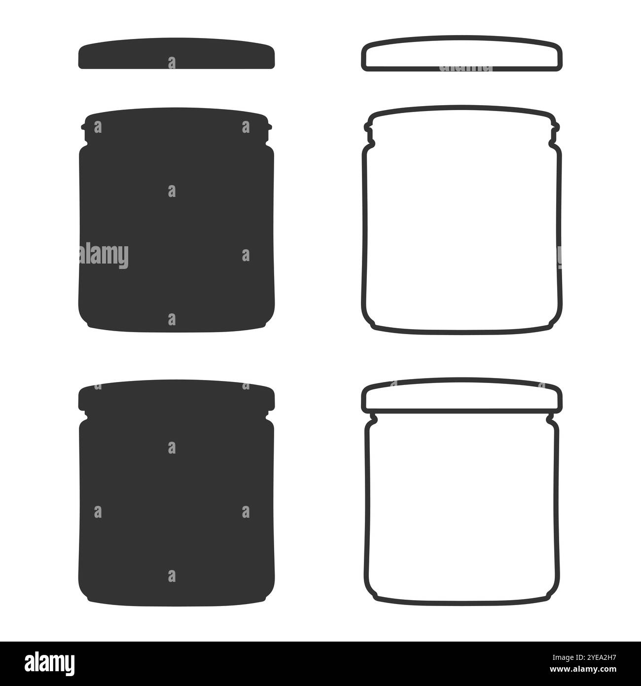 Realistic glass jar silhouette shape. Glass package can icon symbol ...
