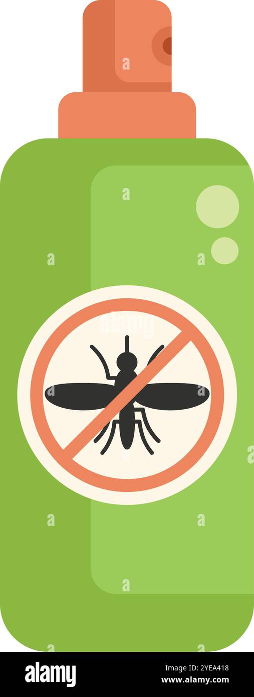Green mosquito repellent spray bottle protecting from insects with a ...