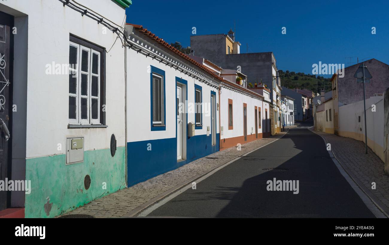 Housing painted in colour; Odemira, Beja, Portugal Stock Photo - Alamy