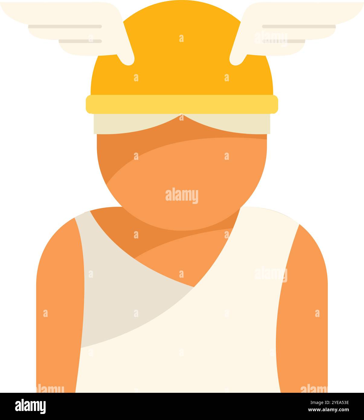 Ancient greek god hermes wearing helmet with wings flat vector ...
