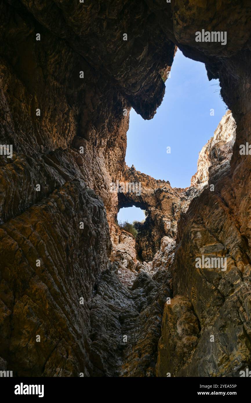 Amazing rock erosion along the Sagres Beaches of Portugal, with holes ...