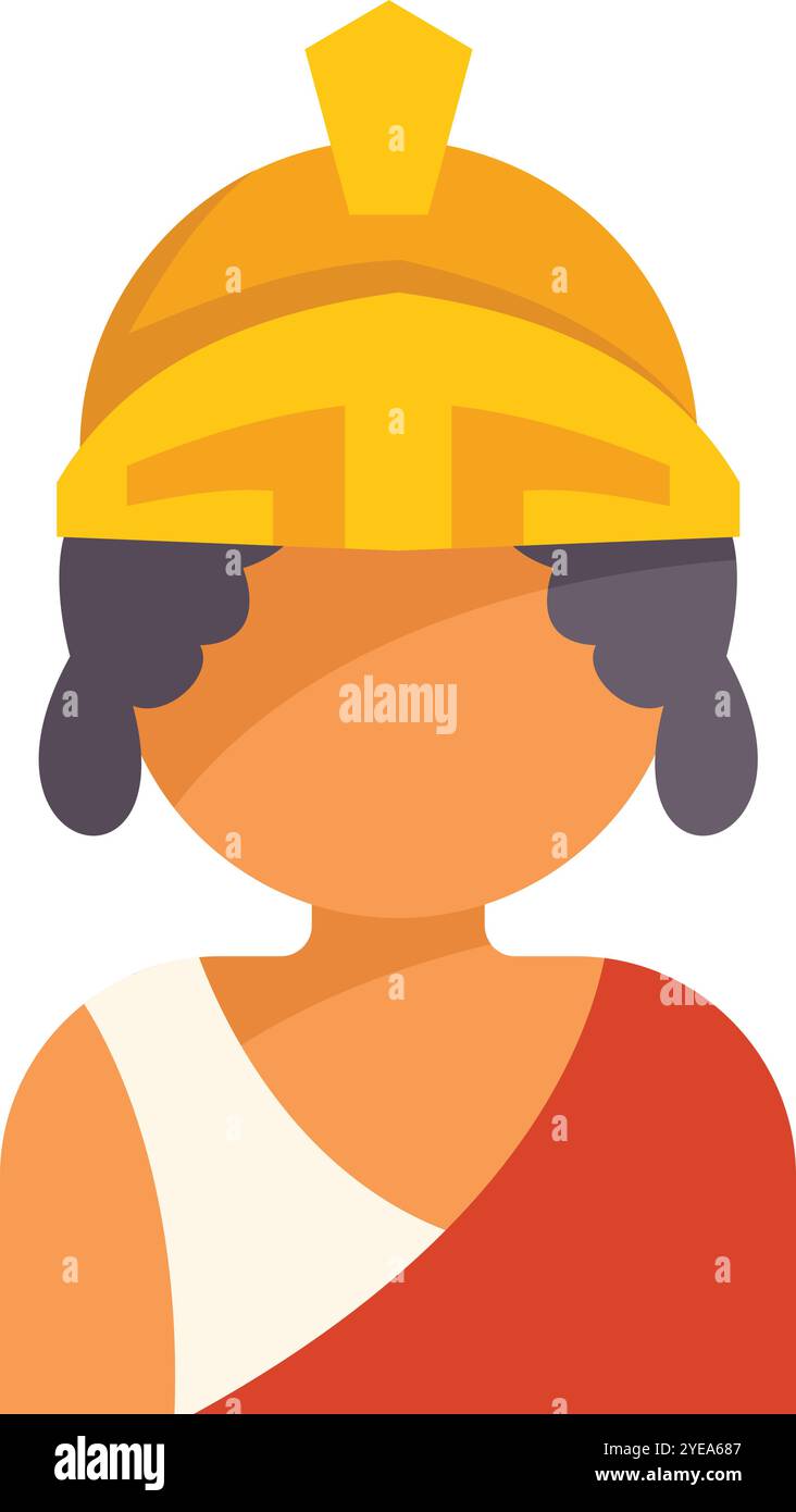 Stylized vector illustration of an ancient greek soldier wearing a ...
