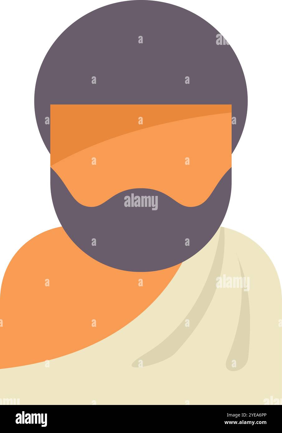 Bearded ancient greek philosopher wearing tunic and looking thoughtful ...