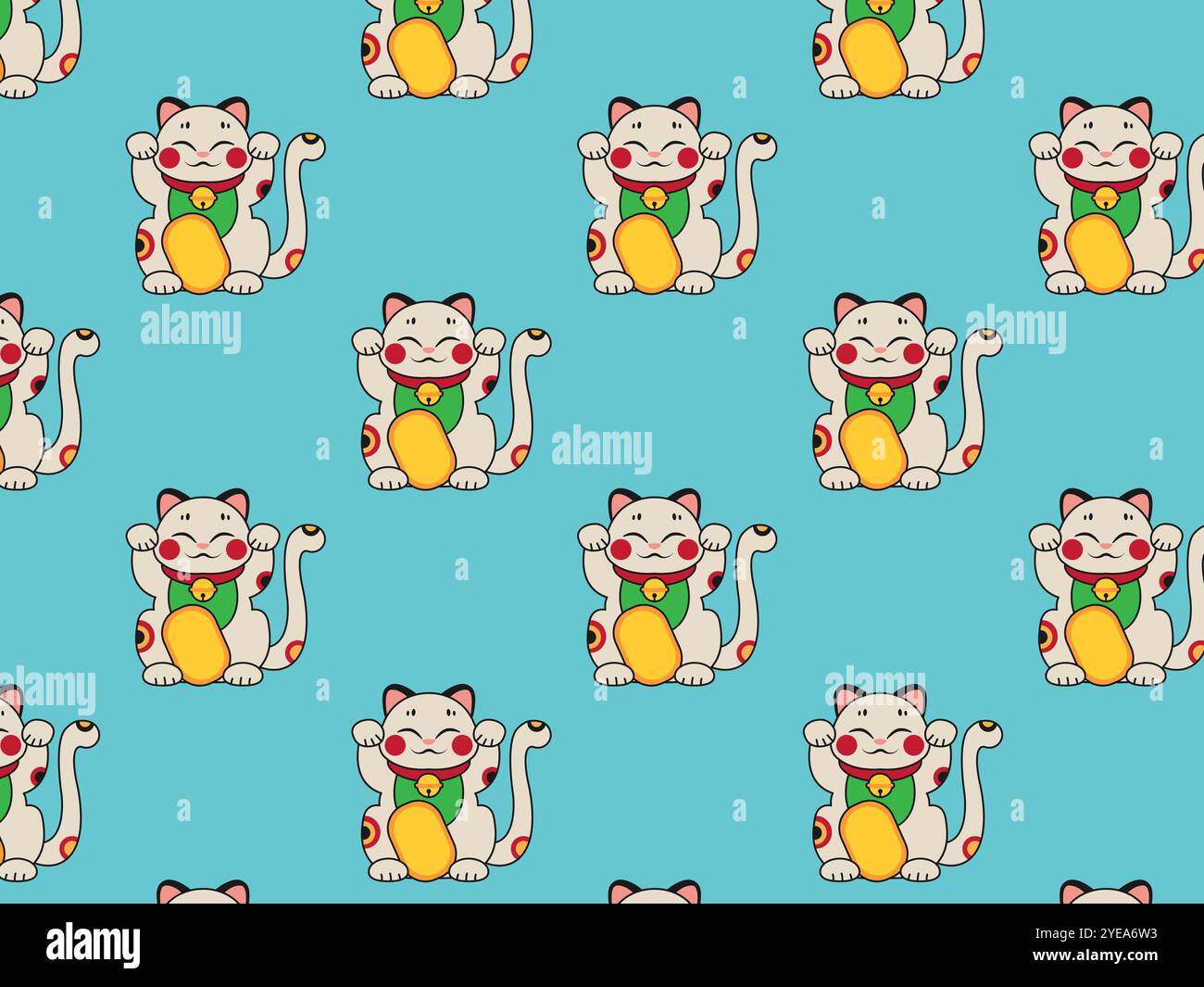 Maneki Neko cute pattern. Vector illustration Stock Vector Image & Art - Alamy