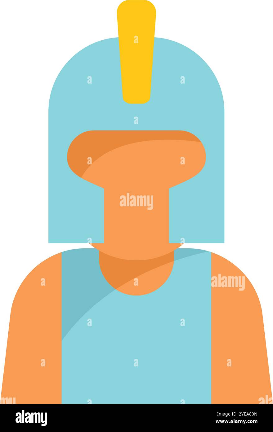 Simple vector illustration of a roman soldier wearing a helmet with a ...