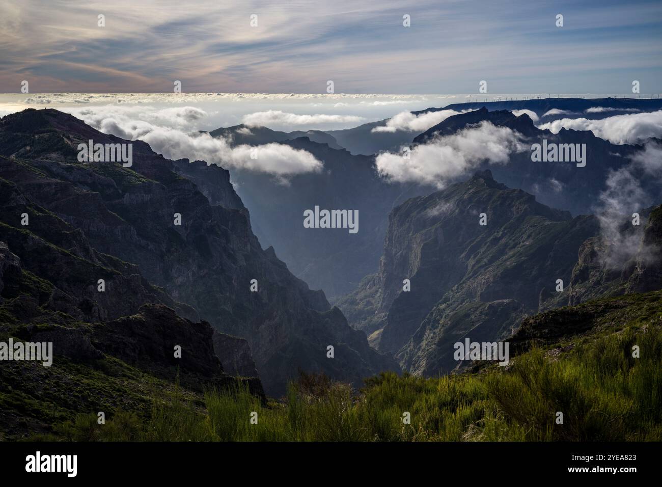 Pico do Areeiro, Madeira island's third highest peak, with the mountain ...