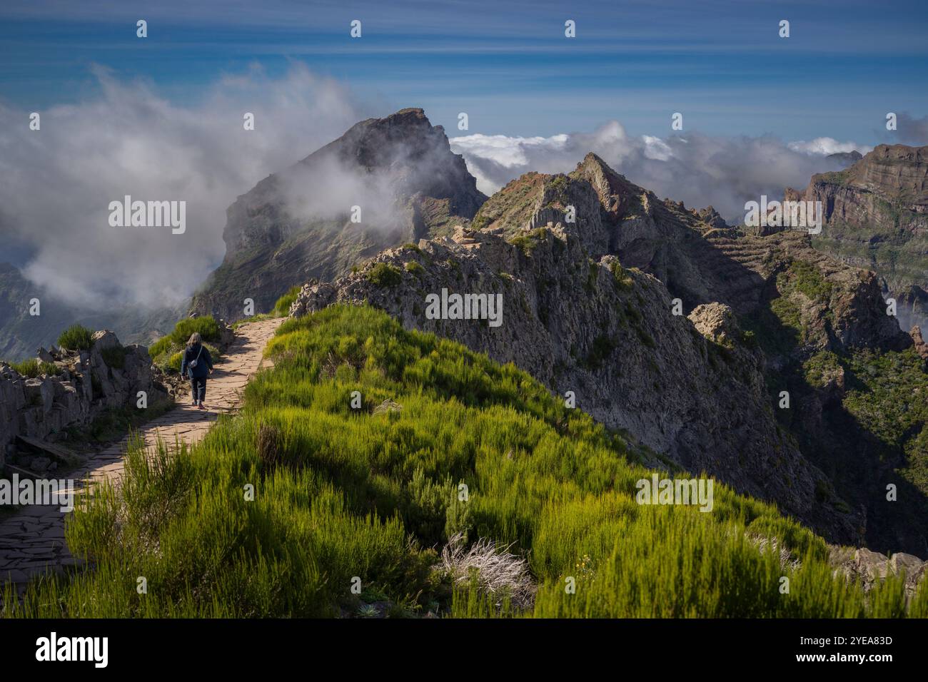 Pico do Areeiro, Madeira island's third highest peak, with the mountain ...