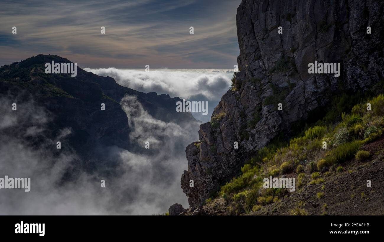 Pico do Areeiro, Madeira island's third highest peak, with the mountain ...